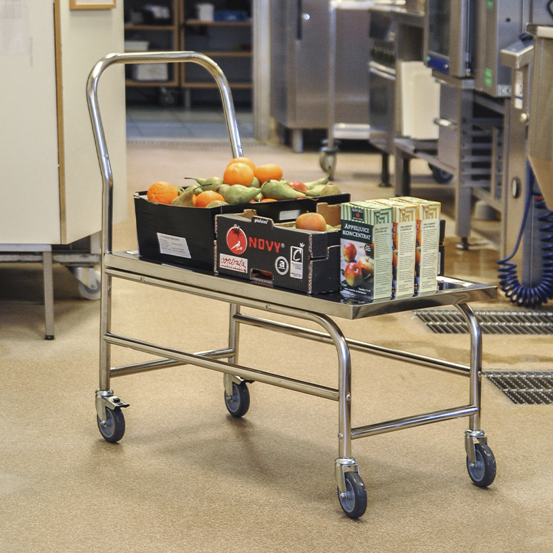 Chariot plateforme élevée inox C3 avec roulettes inox - DLV-France