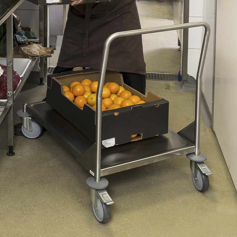 Chariot plateforme inox C3 avec roulettes inox - DLV-France